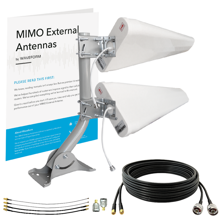 MIMO 2x2 Log Periodic External Antenna Kit for 4G LTE/5G Hotspots & Ro