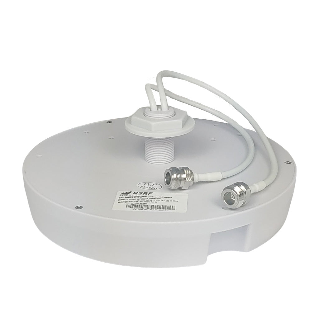 2x2 MIMO Ultra-Flat Dome Antenna with N-Female Connectors, 600-6000 MH
